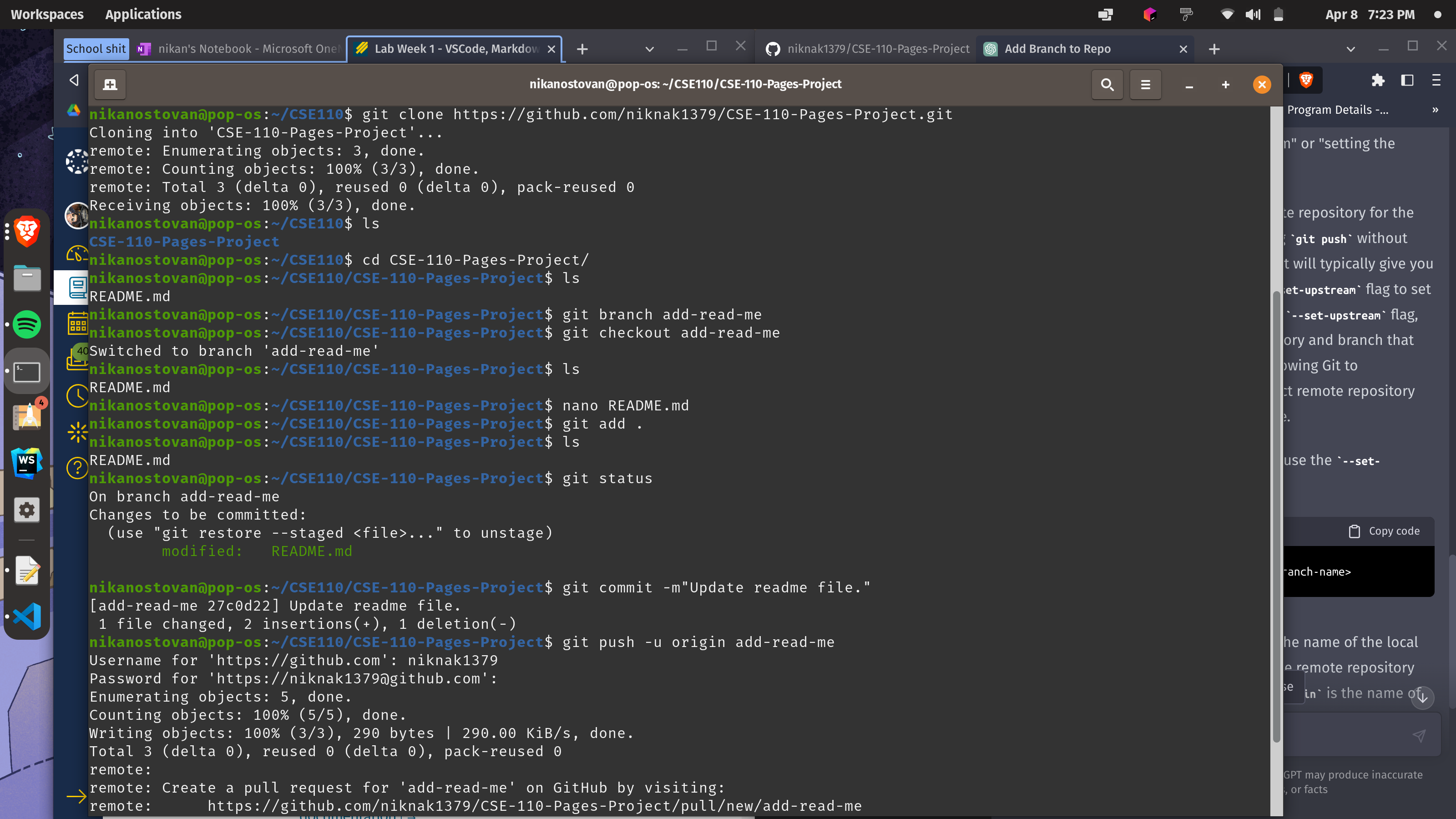 Nikan Ostovan’s Git Hub Page | CSE-110-Pages-Project
